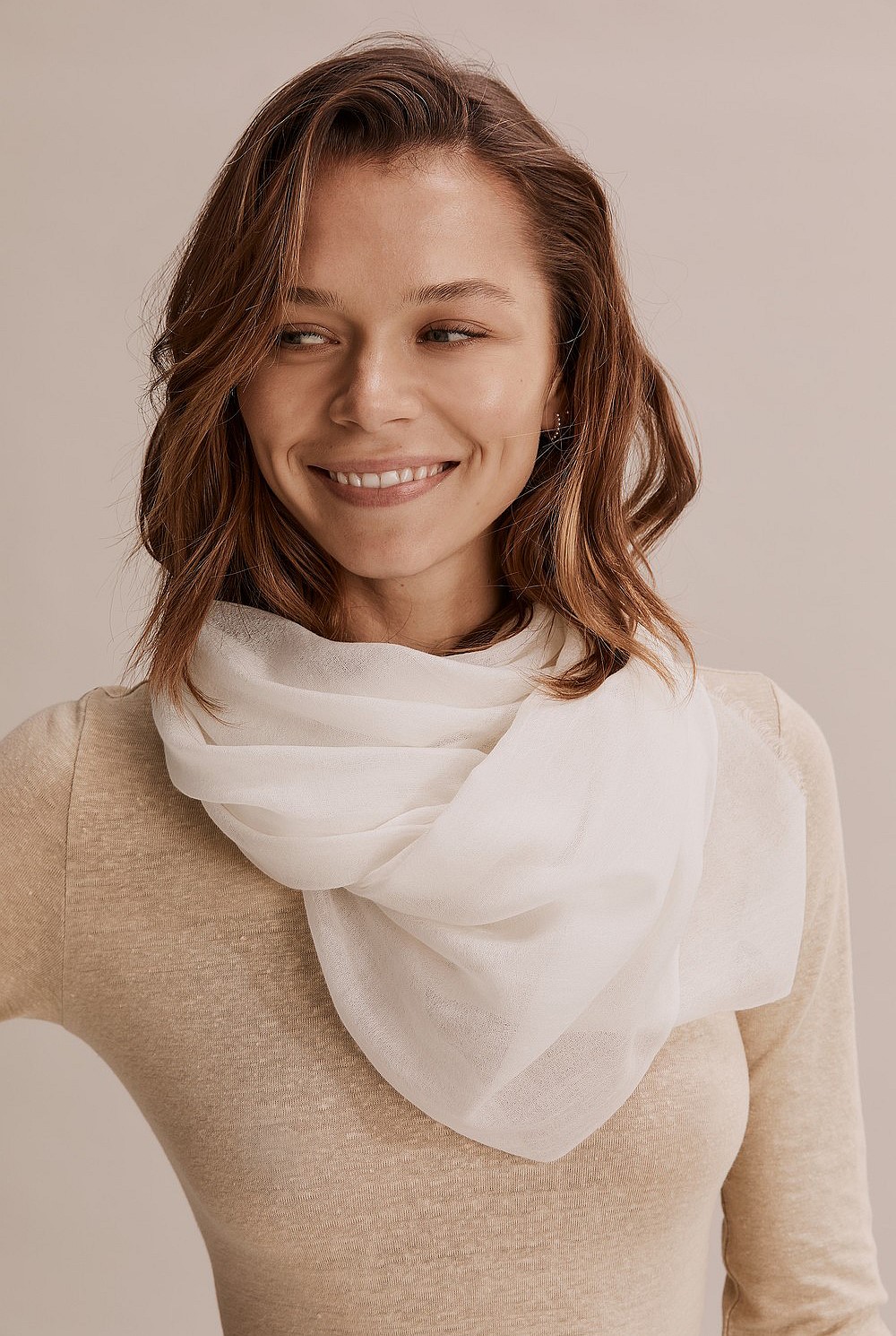 Cream Light Cashmere Scarf - Hats, Scarves & Gloves | Country Road