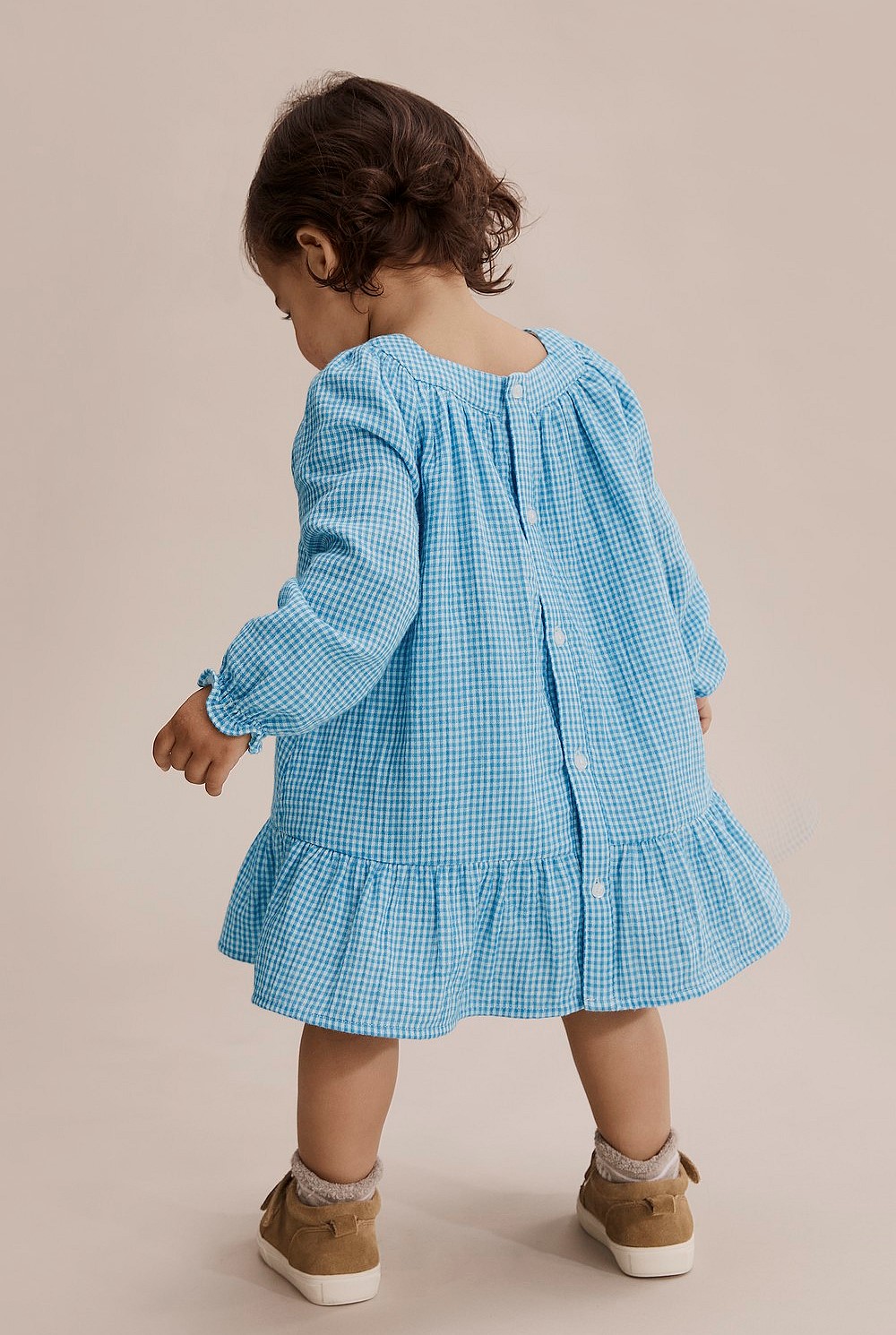 Bright Blue Gingham Texture Dress - Dresses | Country Road