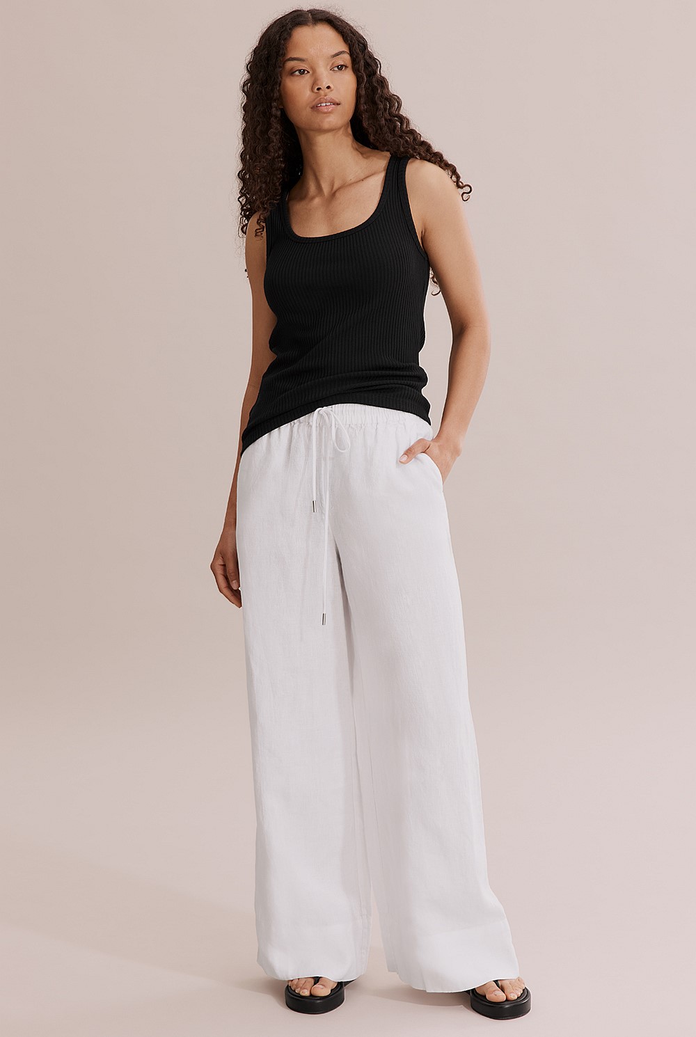 Black Square Neck Rib Top - T-Shirts & Tops | Country Road