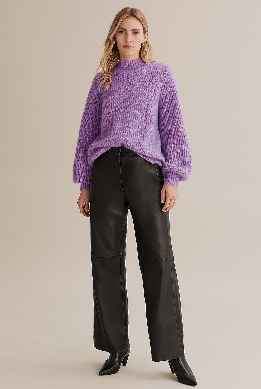 Violet Fluffy Knit Jumper - Knitwear | Country Road