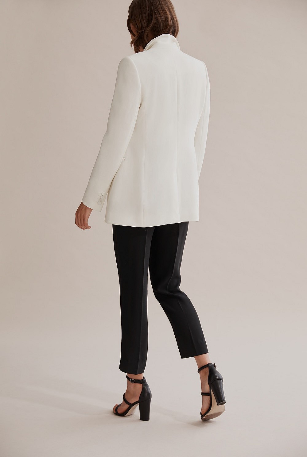 Antique White Longline Single Breasted Jacket - Jackets & Coats ...