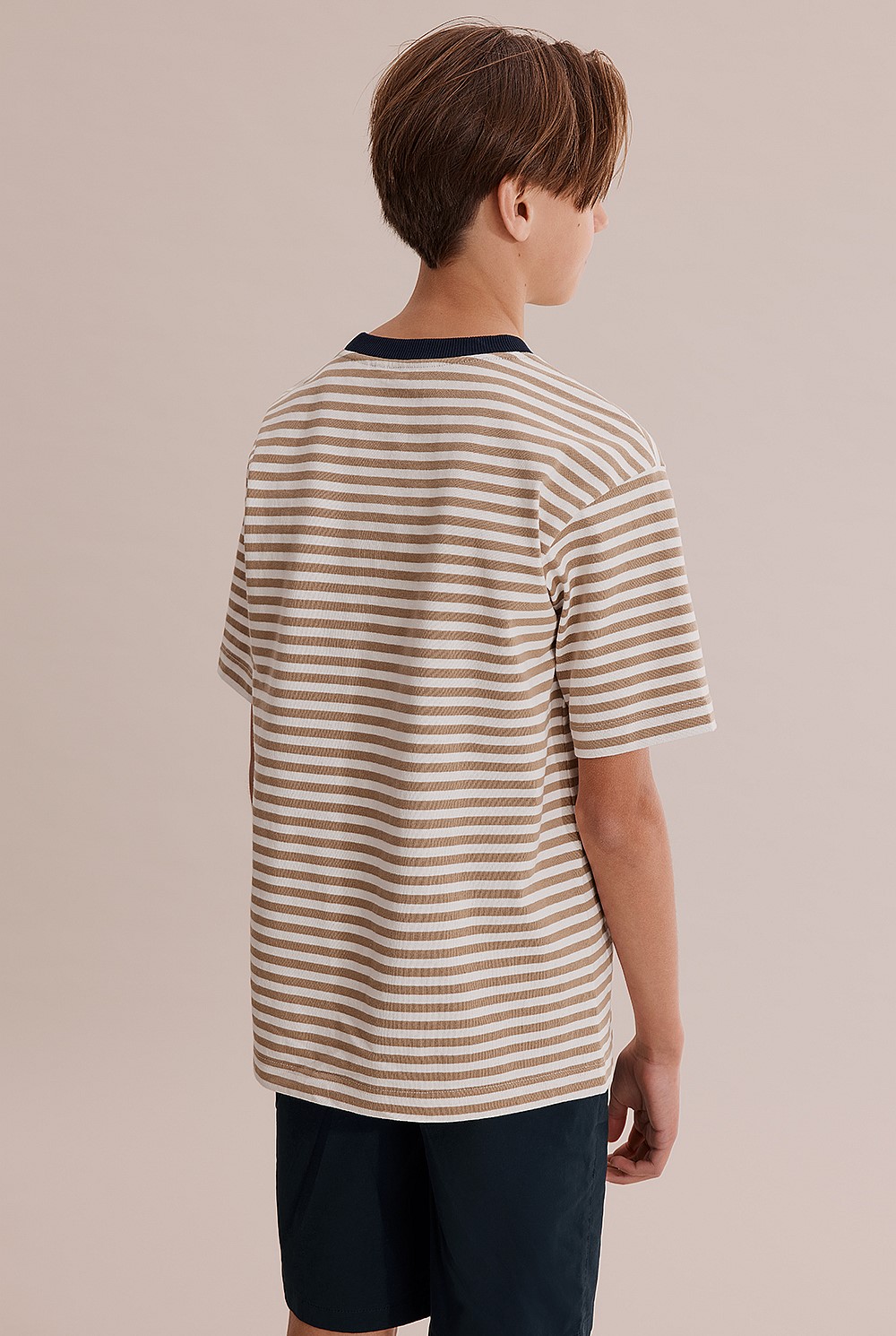 Teen Recycled Cotton Oversized Stripe T-Shirt - Organically Grown or ...