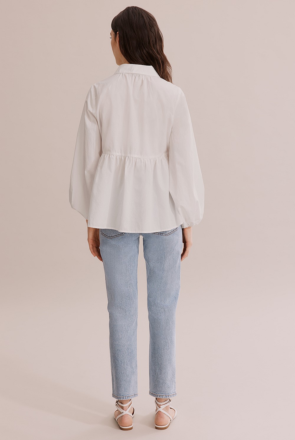 Antique White Cotton Frill Hem Popover - Shirts | Country Road