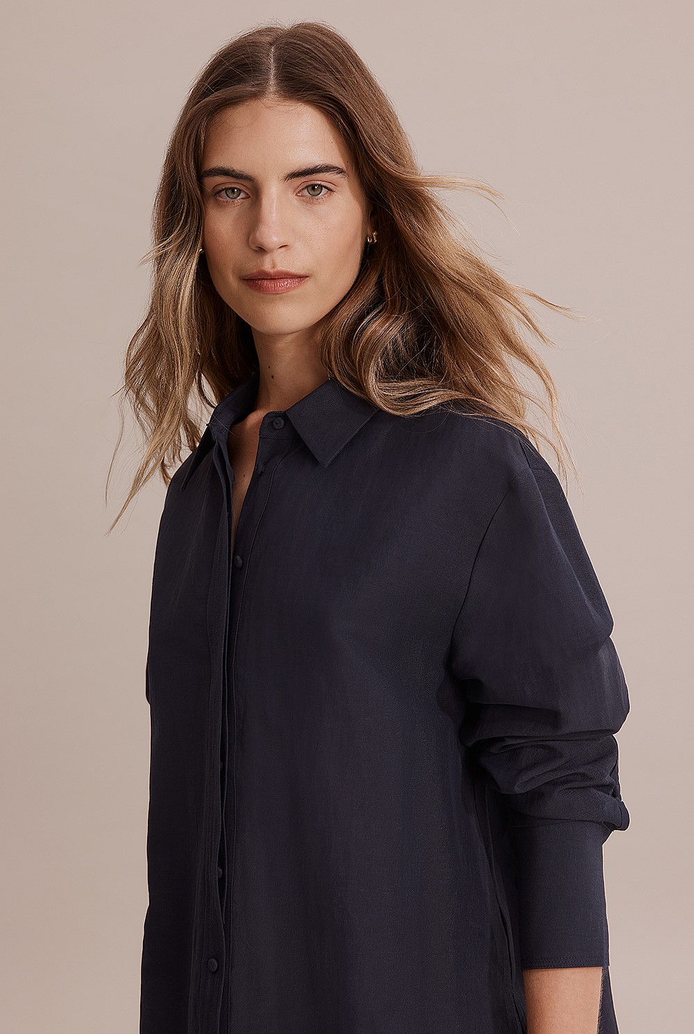Midnight Blue Relaxed Tailored Shirt - Shirts | Country Road