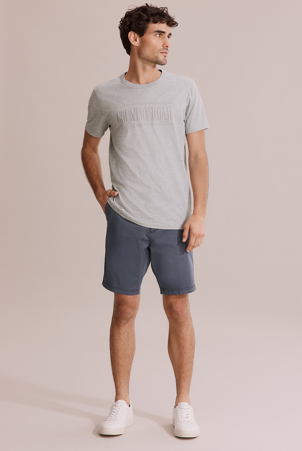 Navy Cotton Garment Dyed Chino Short - Shorts | Country Road