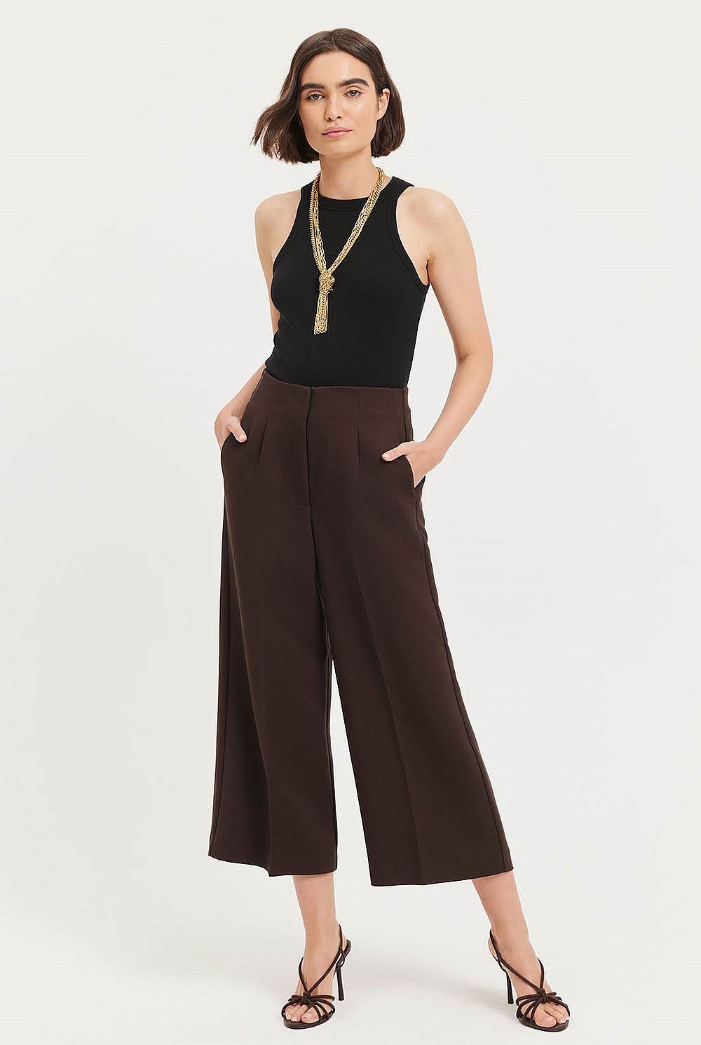 Chocolate Structured Culotte - Pants | Country Road