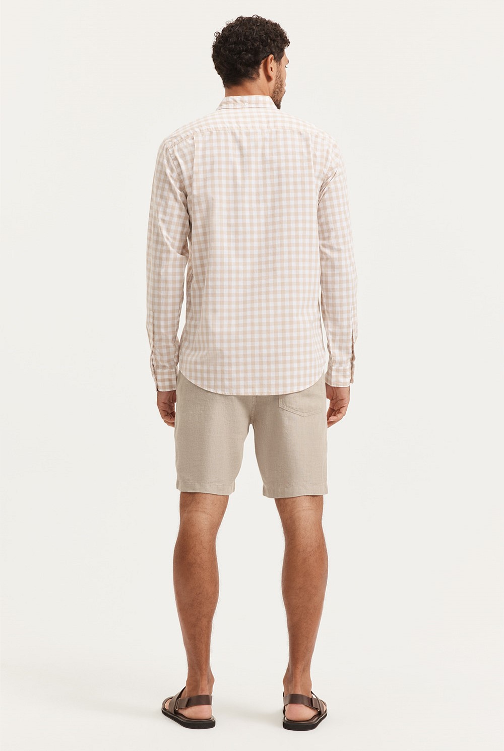 Beige Regular Fit Gingham Shirt - Event | Country Road