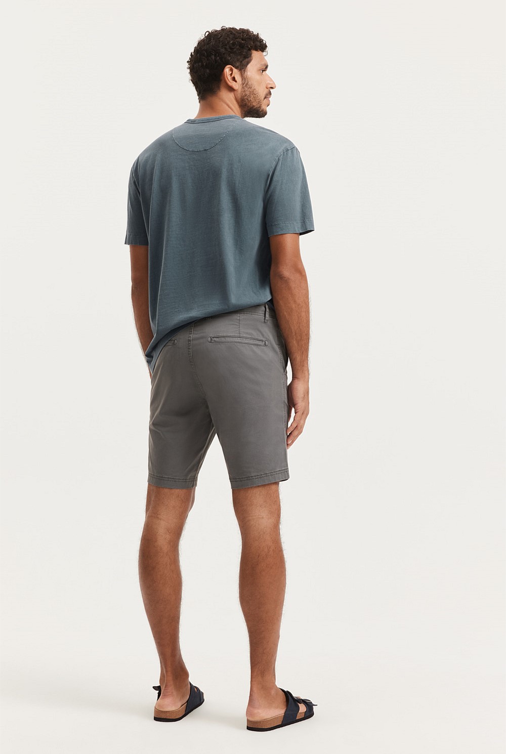 Washed Charcoal Cotton Garment Dyed Chino Short - Shorts | Country Road