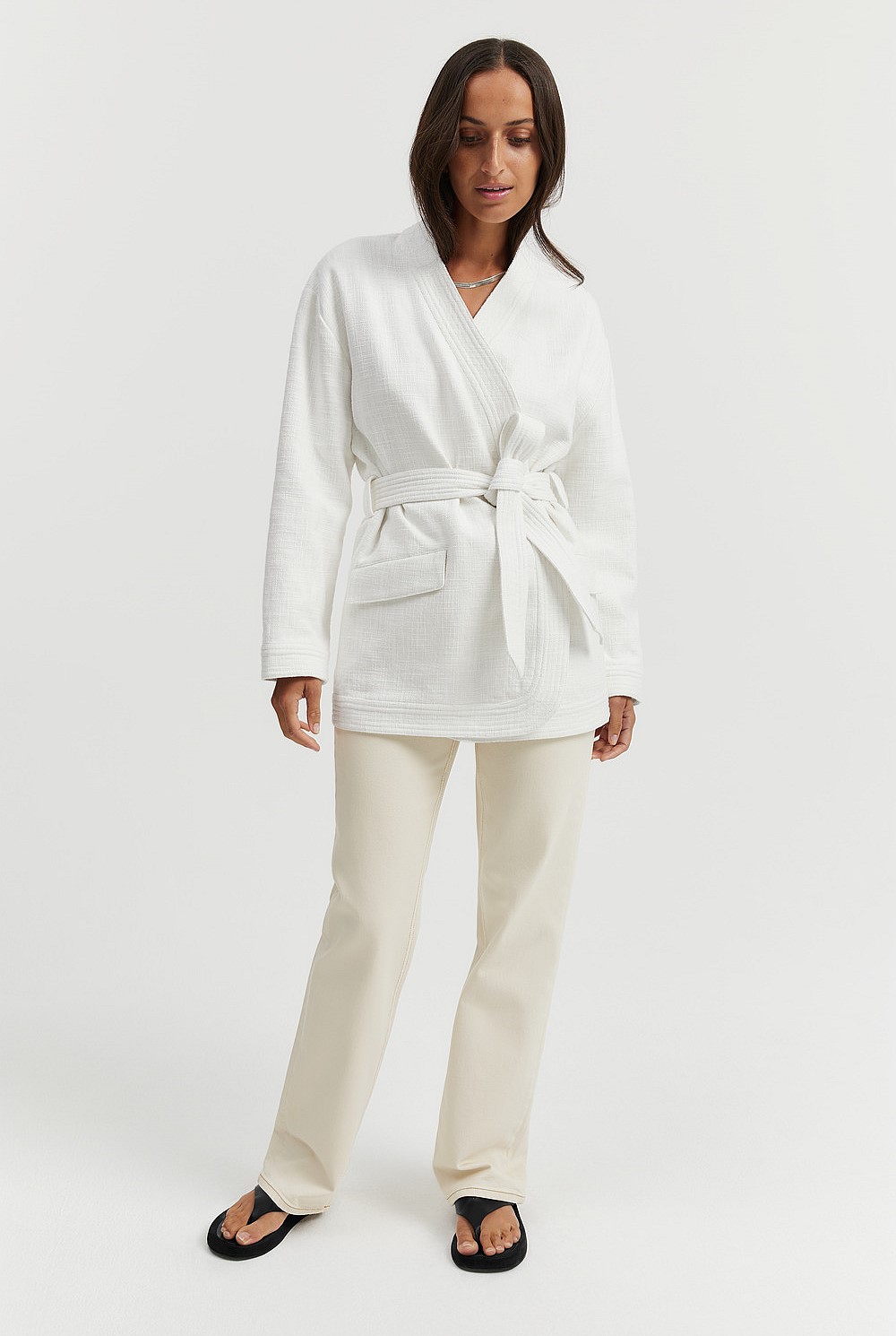 Antique White Stitch Detail Jacket - Work | Country Road