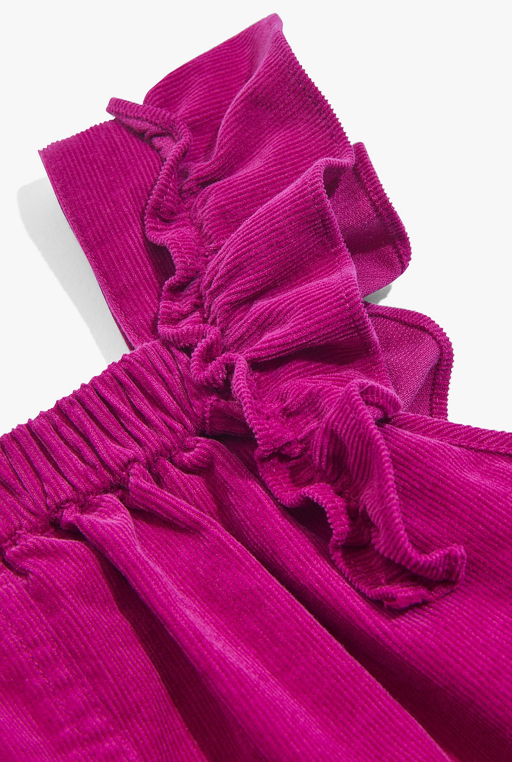 Vibrant Pink Corduroy Frill Jumpsuit - Natural Fibres | Country Road