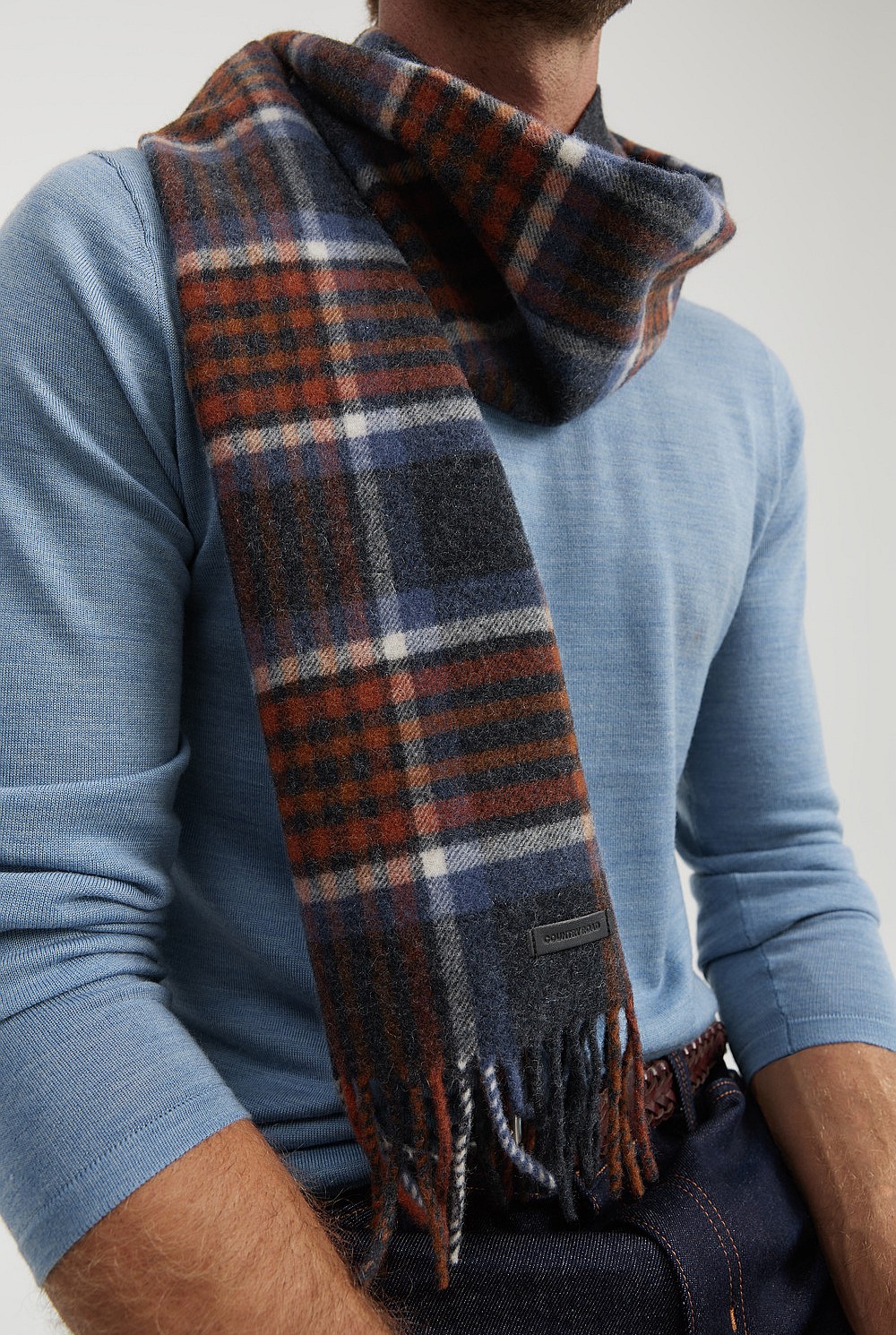 Charcoal Check Scarf - Hats & Scarves | Country Road