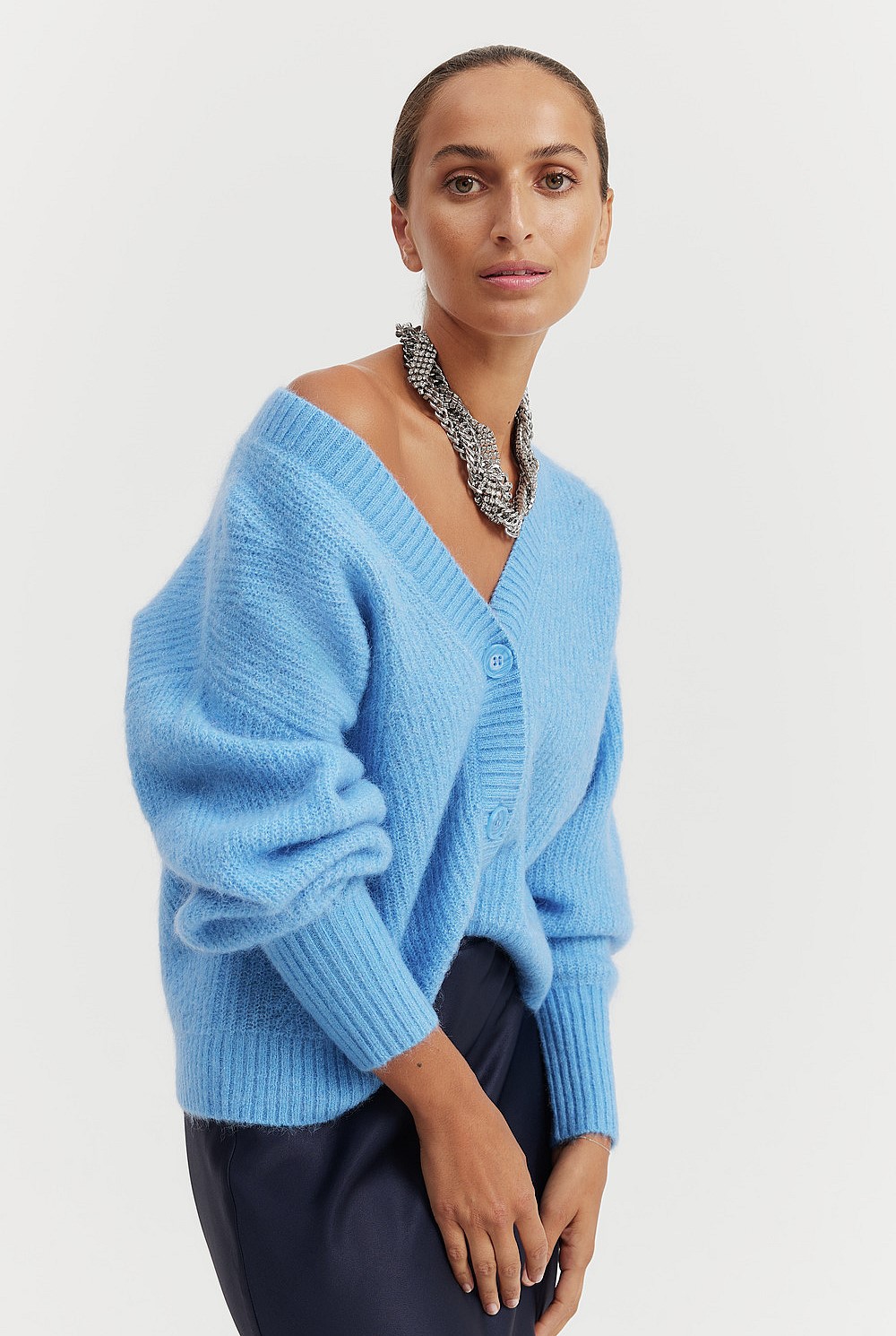 Iceberg Marle Brushed Crop Cardigan - Knitwear | Country Road