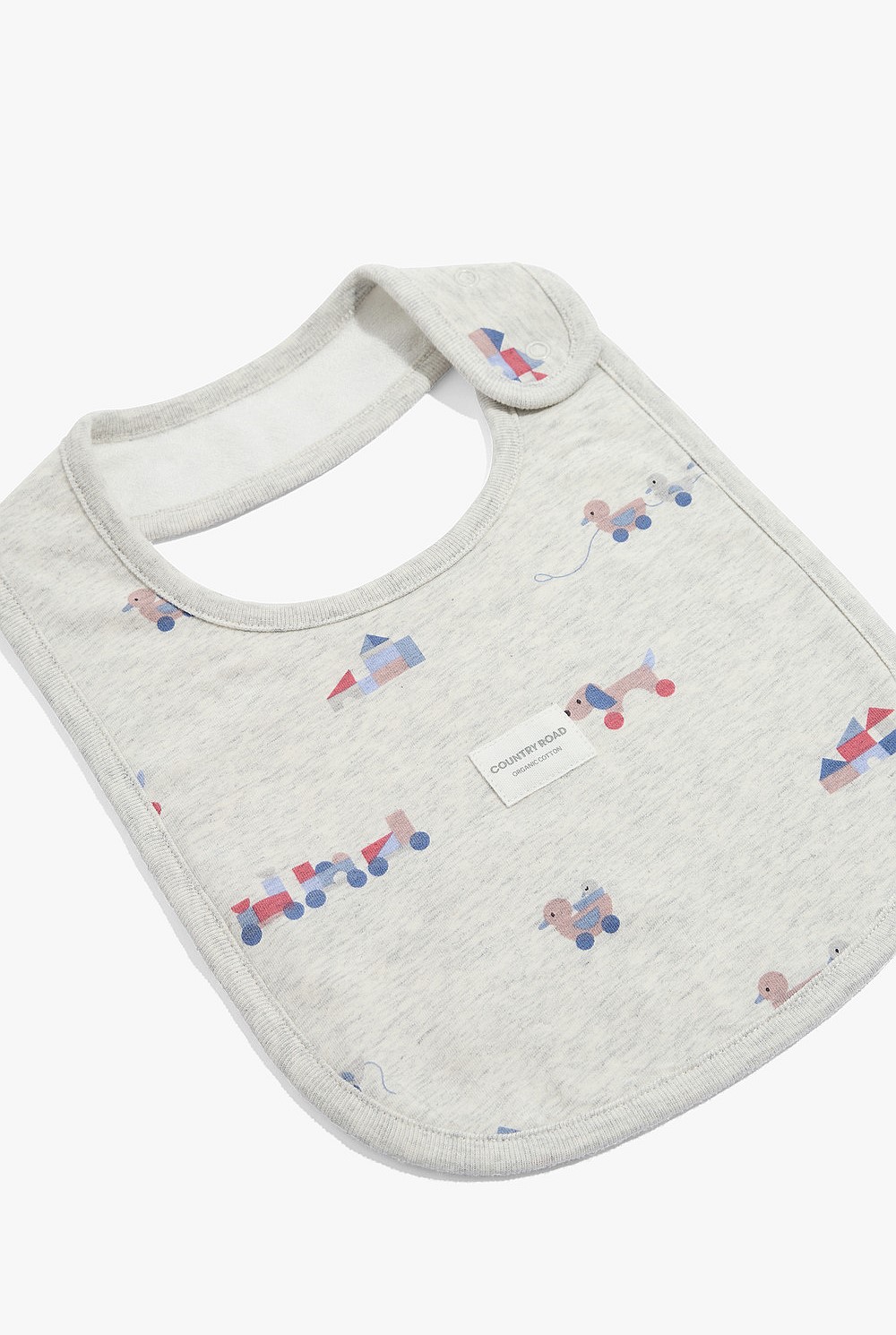 Pale Grey Marle Cotton Toy Bib - Organically Grown or Recycled ...