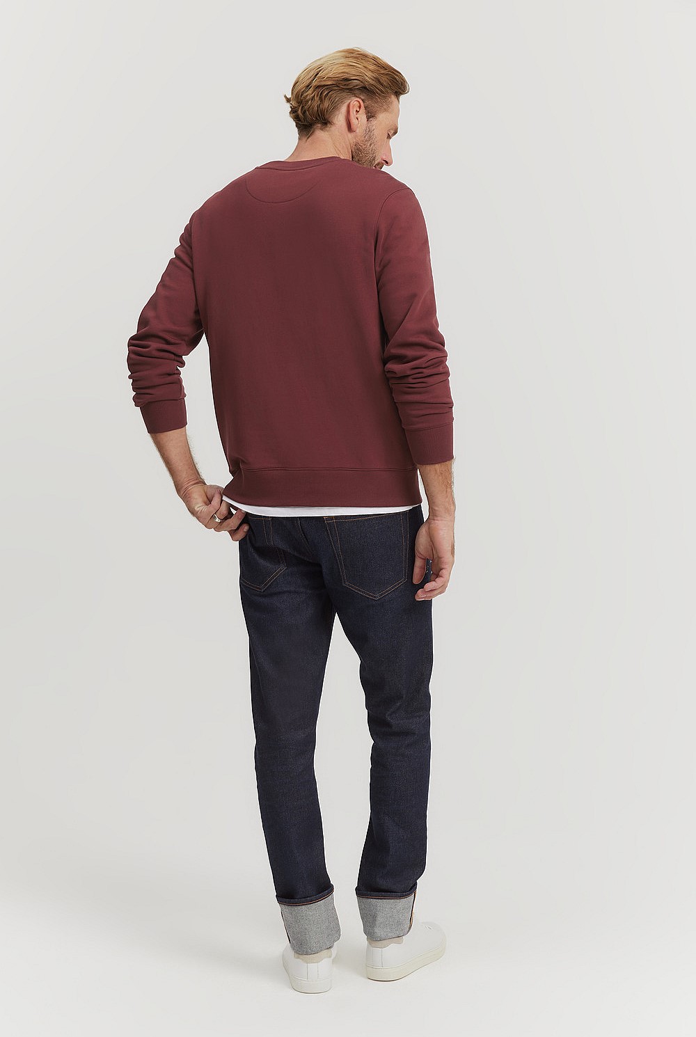 Claret Australian Cotton Heritage Sweat - Natural Fibres | Country Road