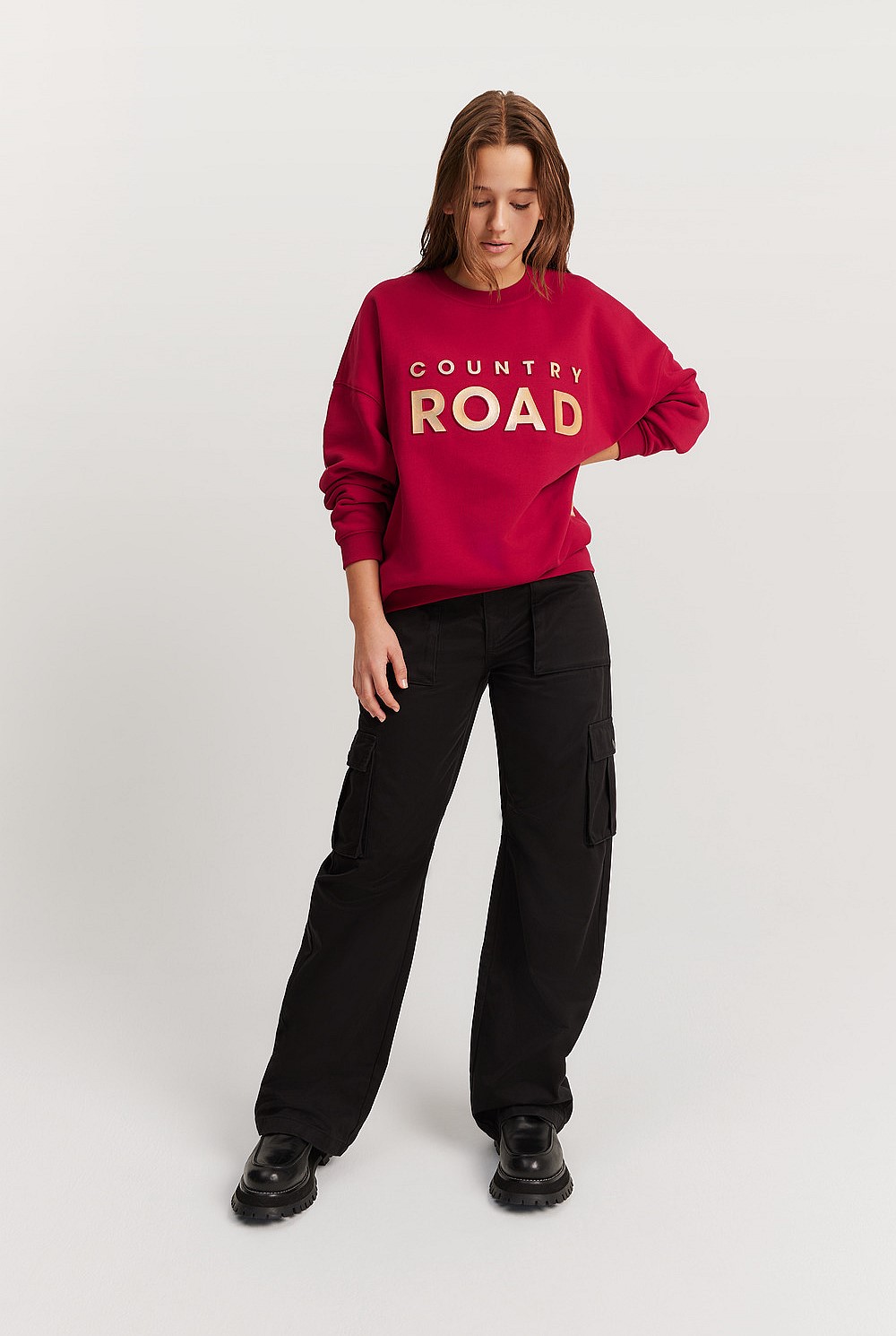 Teen Cotton Blend Metallic Logo Sweat - Sweats | Country Road