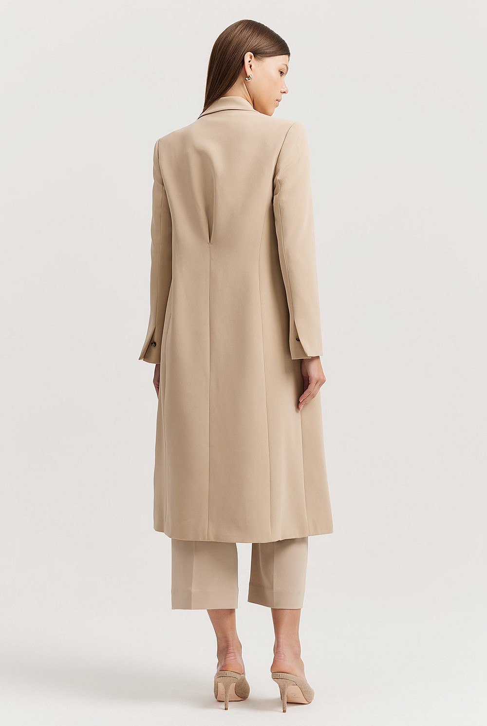 Taupe Longline Blazer Coat - Jackets & Coats | Country Road