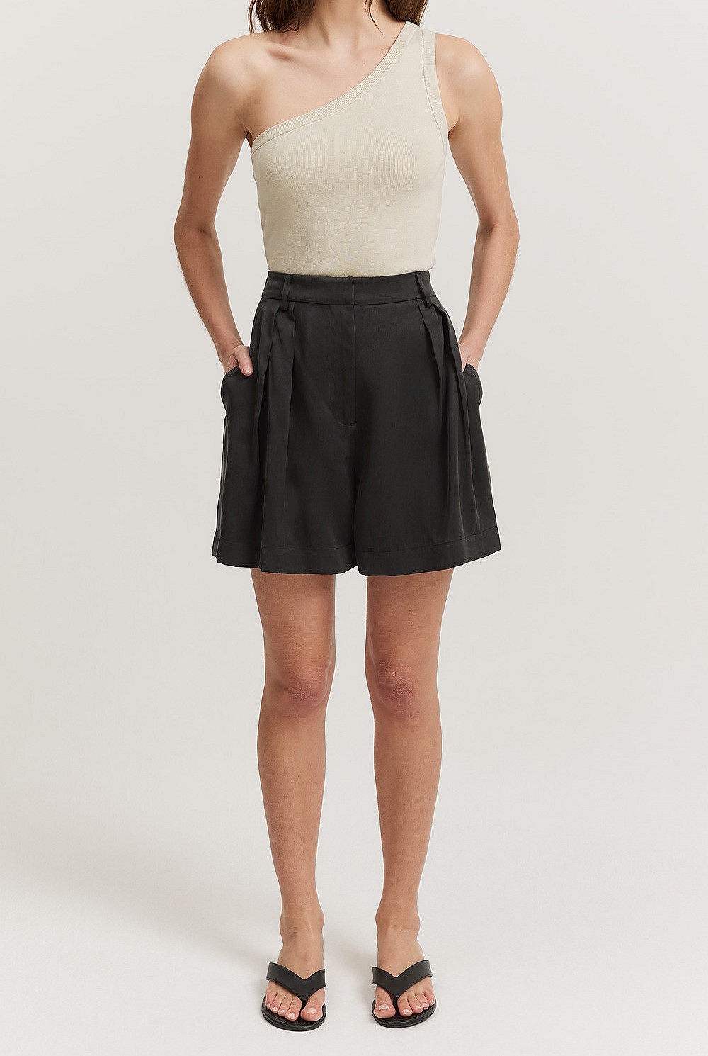 Black Fluid Pleat Short - Shorts | Country Road