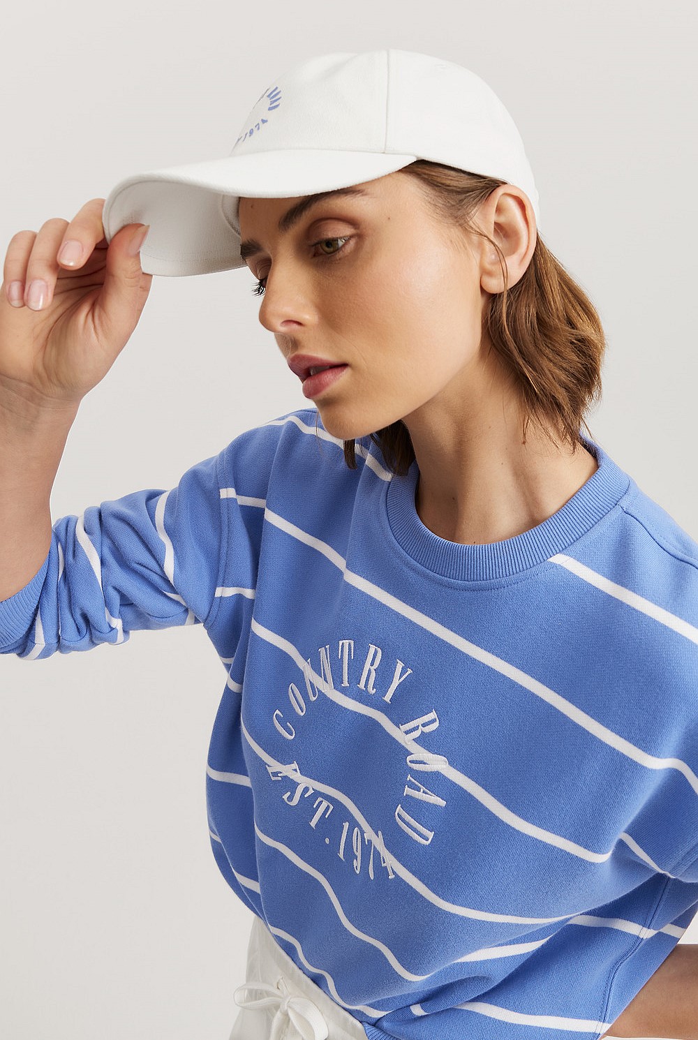 White Cotton Round Logo Cap - Hats, Scarves & Gloves | Country Road