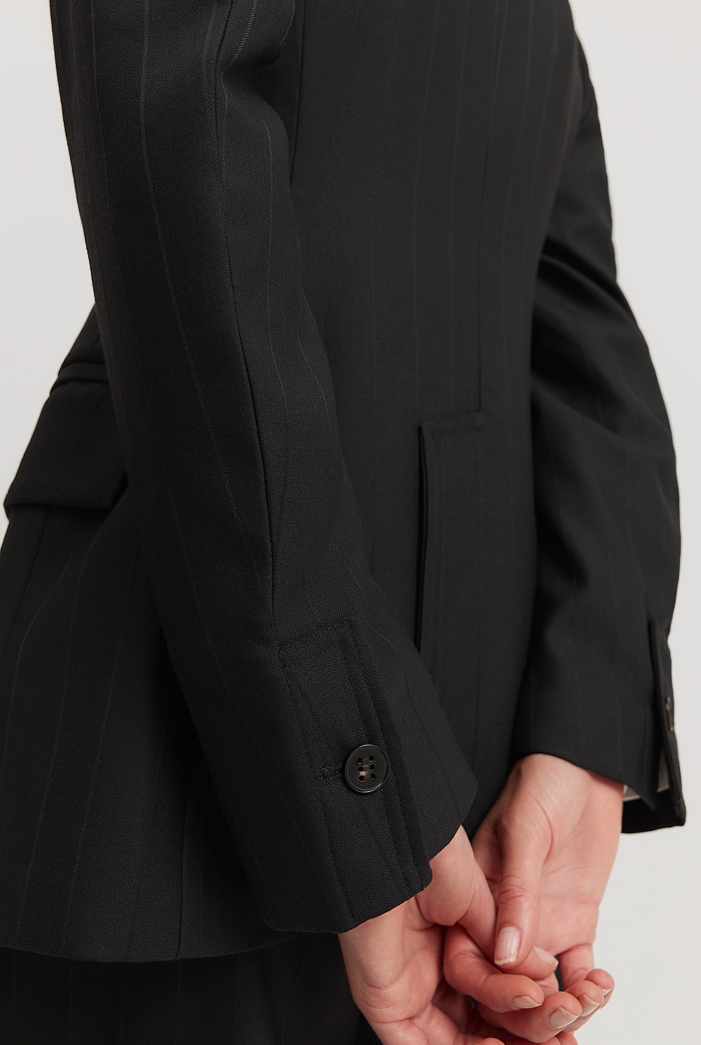 Black Self Stripe High Break Blazer - Jackets & Coats | Country Road