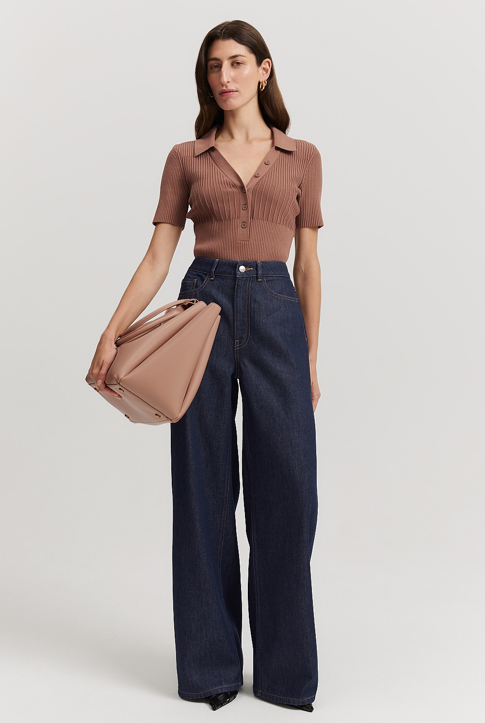 Biscuit Variegated Rib Top - Natural Fibres | Country Road