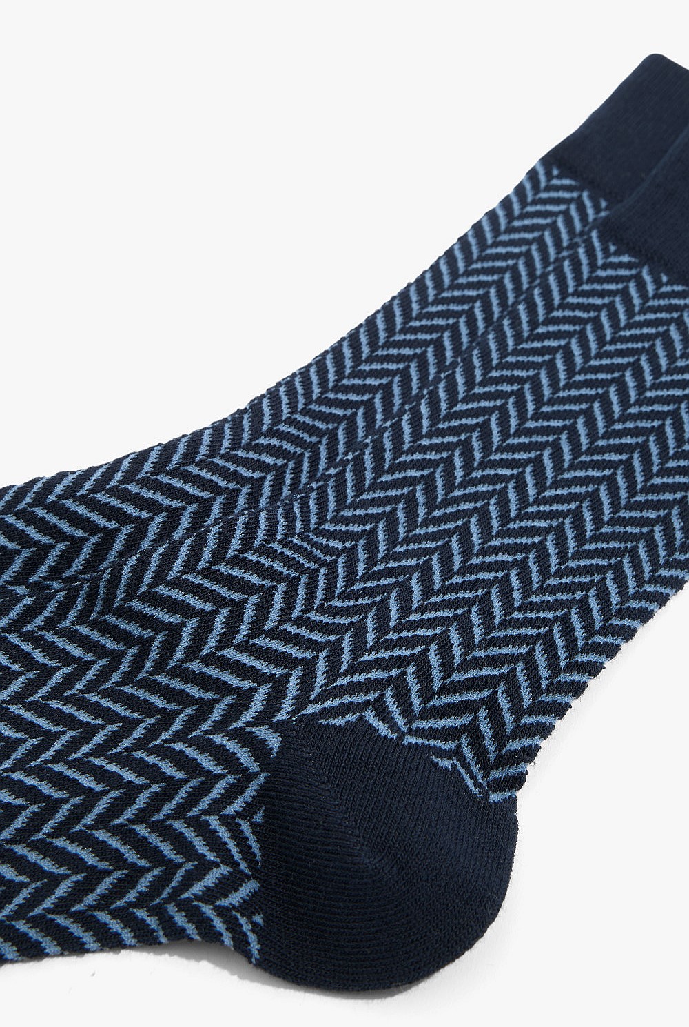Navy Cotton Blend Herringbone Sock - Socks | Country Road