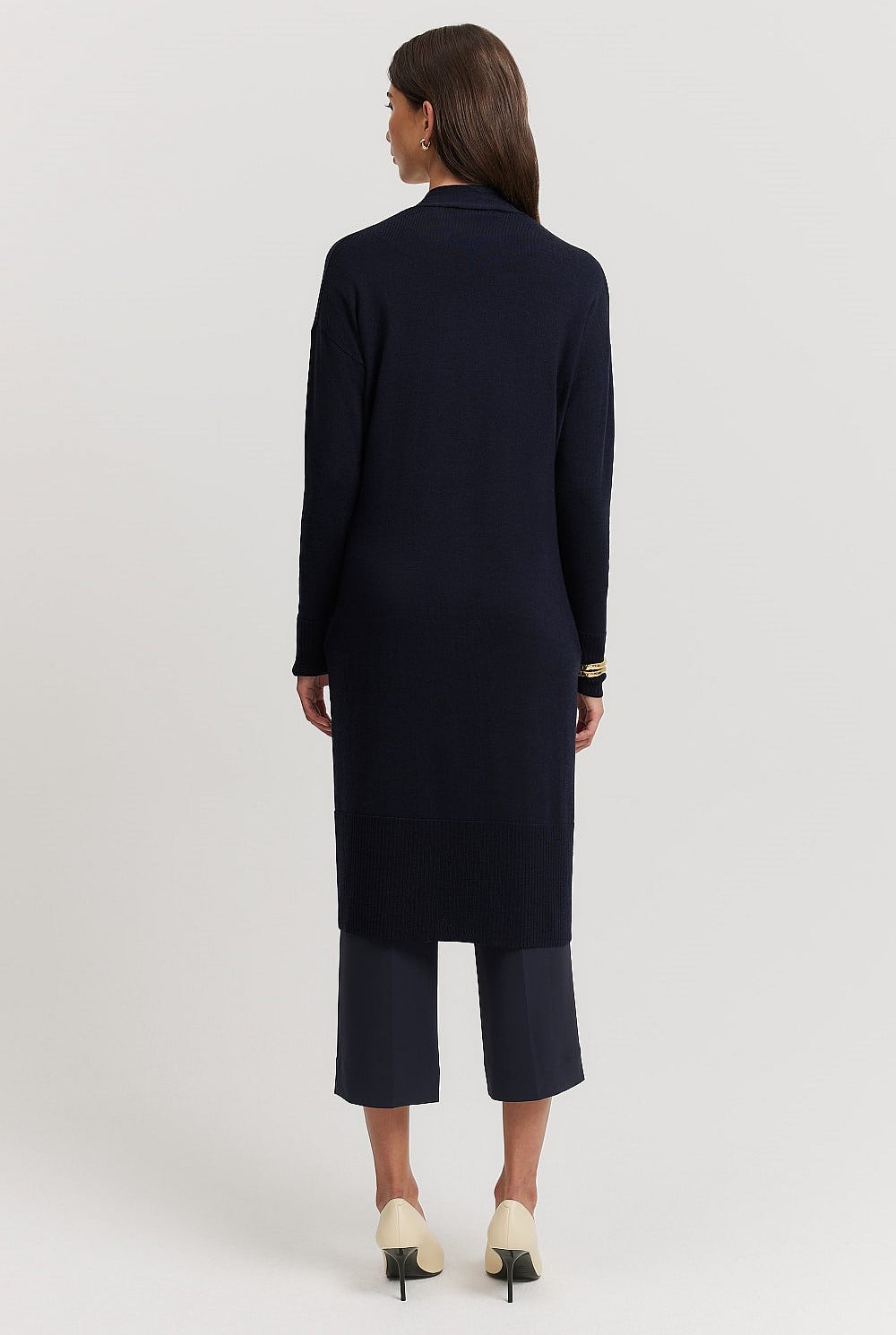 Navy Marle Australian Merino Wool Cardigan - Work | Country Road