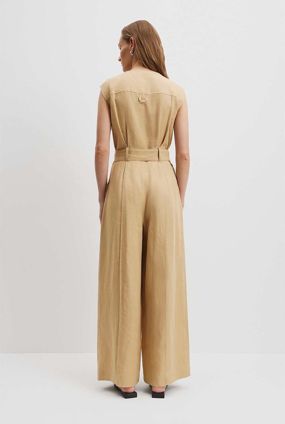 Wheat Linen Utility Detail Jumpsuit - Dresses | Country Road