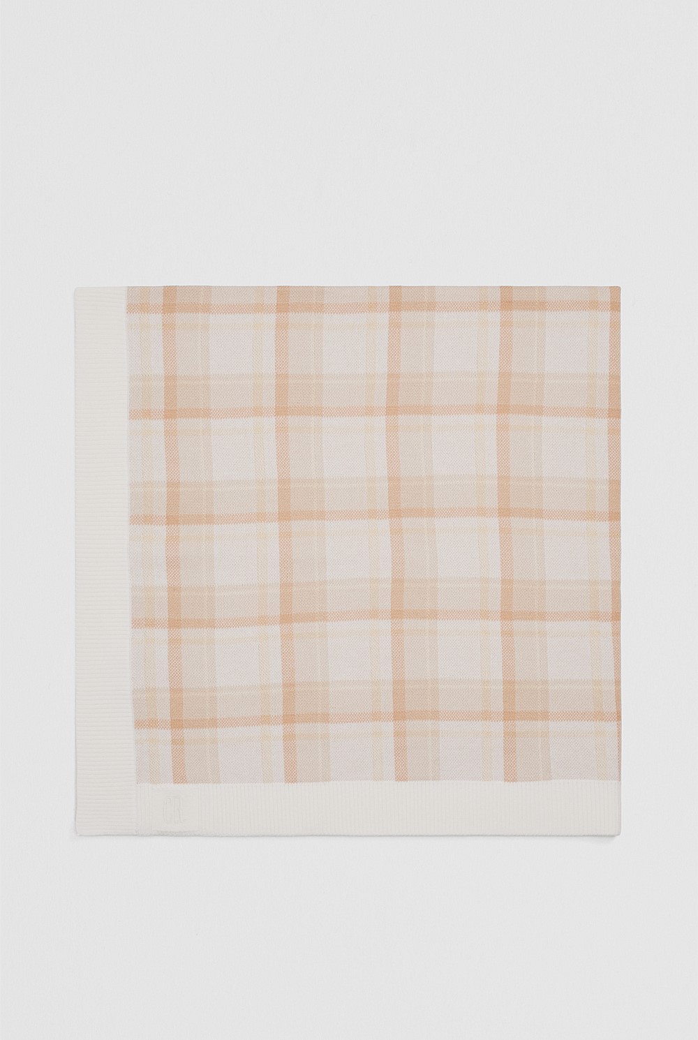 Neutral Cotton Check Knit Blanket - Accessories | Country Road