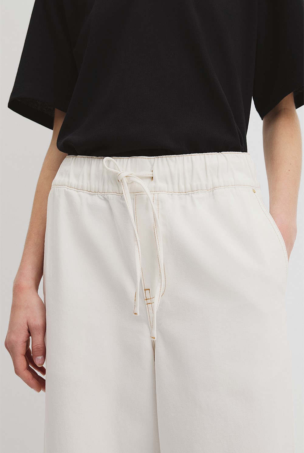 White Drawstring Jean - Pants | Country Road