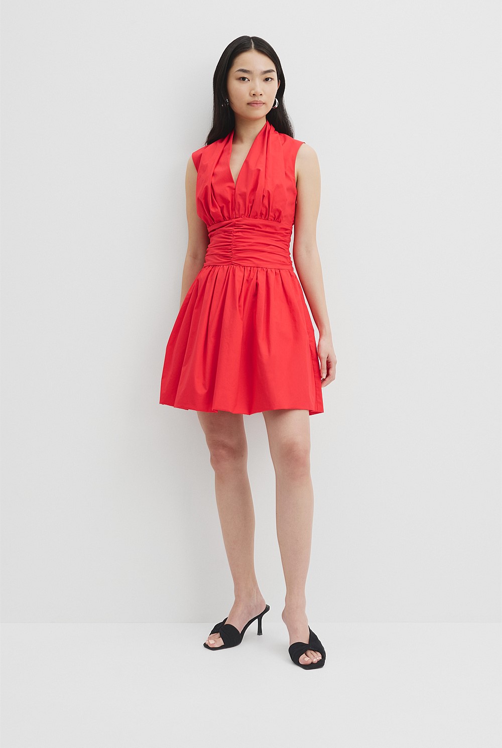 Vivid Red Gathered Hem Mini Dress - Event | Country Road