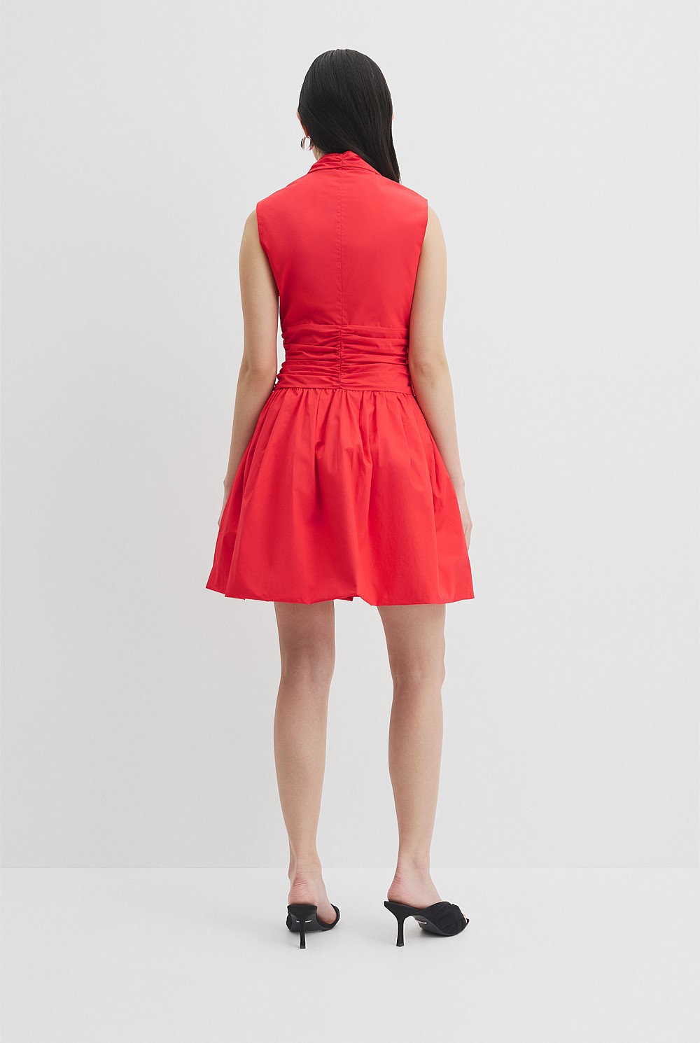 Vivid Red Gathered Hem Mini Dress - Event | Country Road