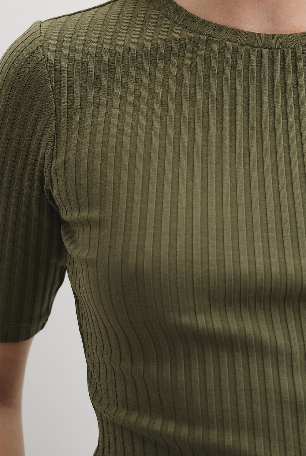 Caper Short Sleeve Rib T-Shirt - T-Shirts & Tops | Country Road