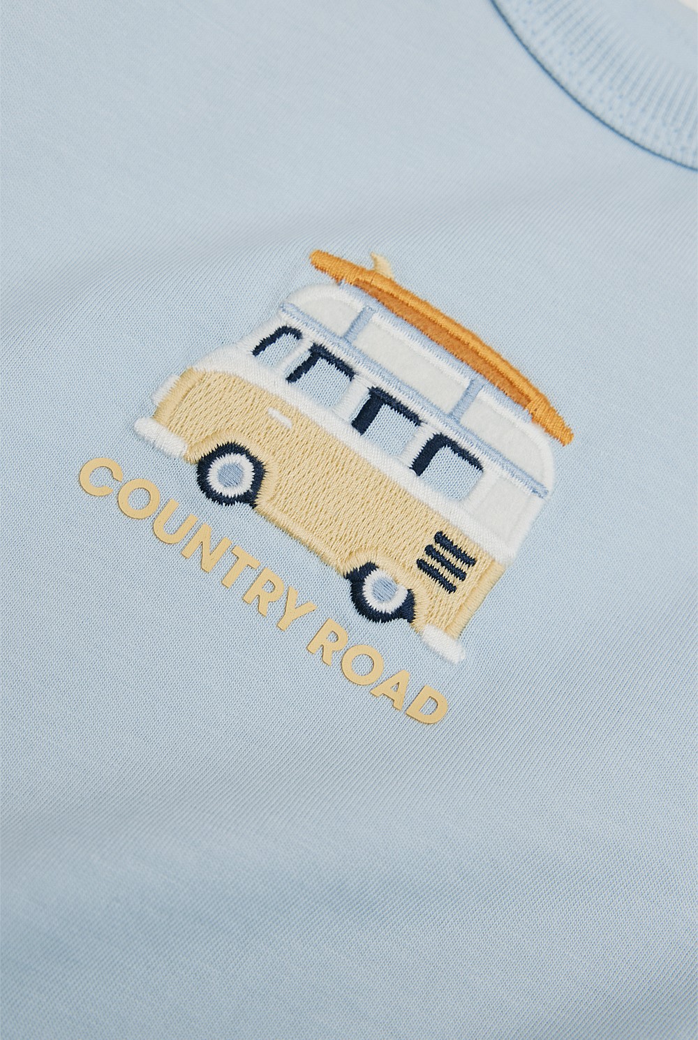 Ice Blue Organically Grown Cotton Surf Van T-Shirt - T-Shirts | Country ...