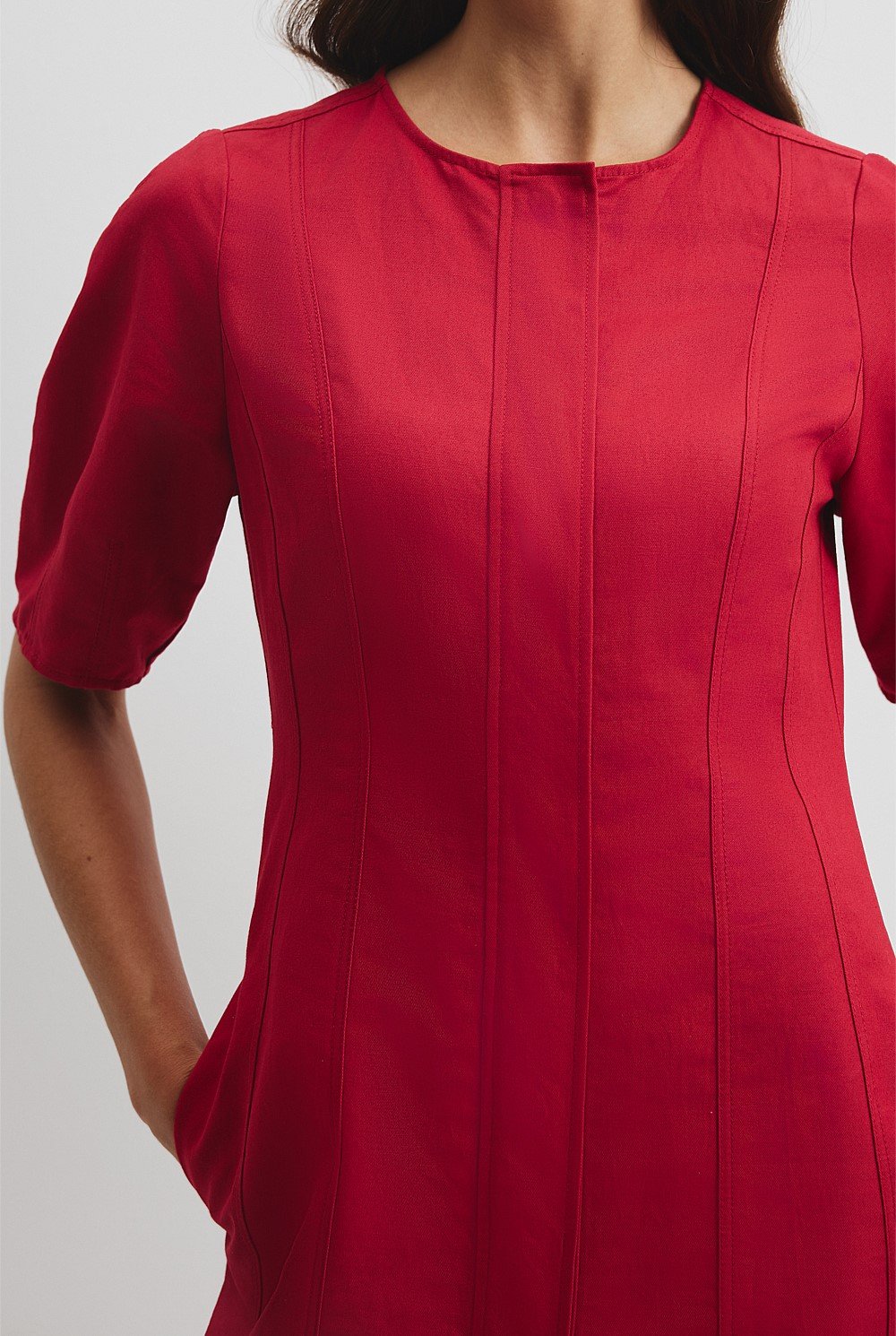 Garnet Australian Cotton Blend Panelled Mini Dress - Event | Country Road