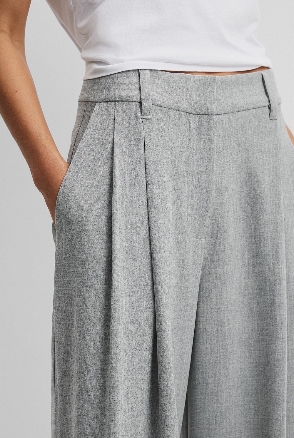 Grey Marle Soft Pleat Pant - Work | Country Road