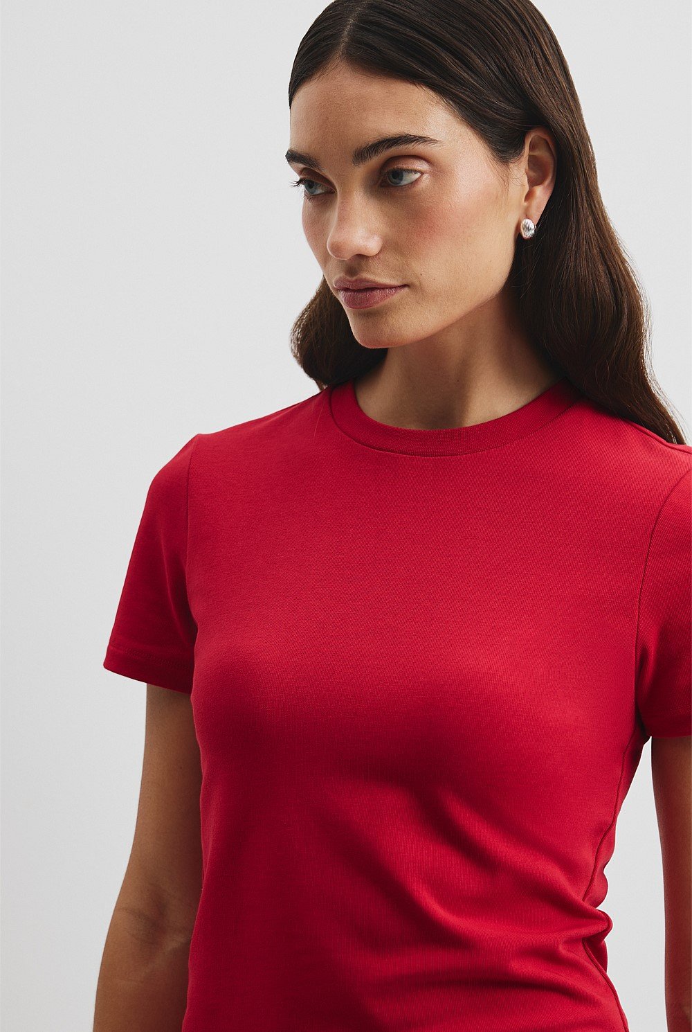 Garnet Australian Cotton Blend Fitted T-Shirt - T-Shirts & Tops ...