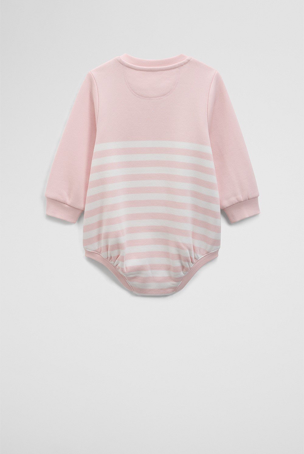 Mineral Pink Stripe Organically Grown Cotton Logo Oversized Long Sleeve ...