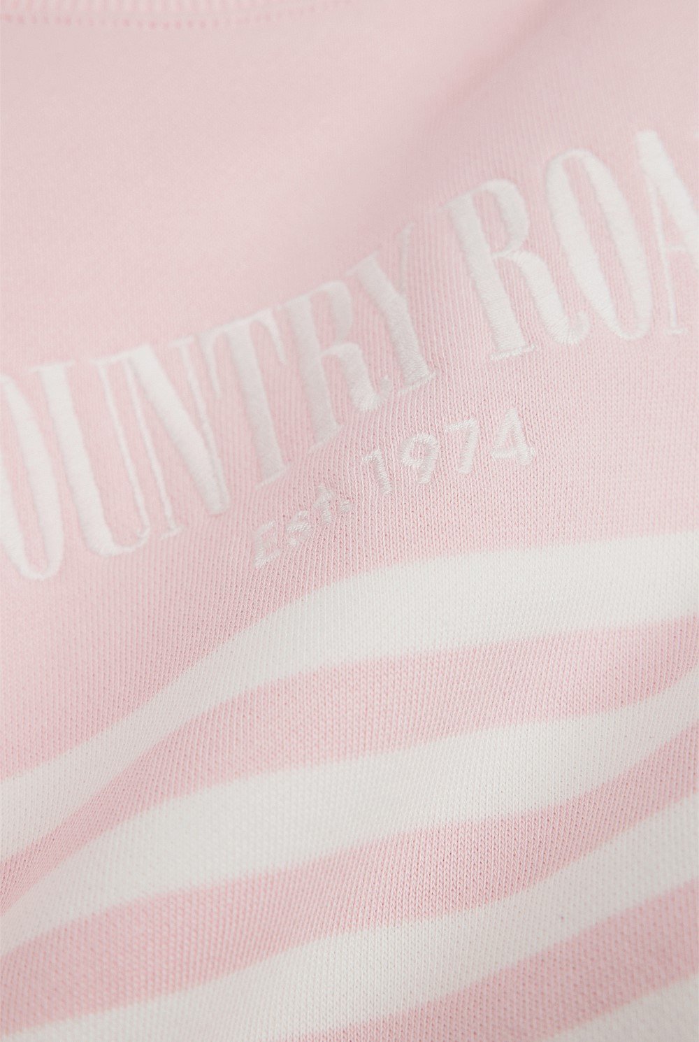 Mineral Pink Stripe Organically Grown Cotton Logo Oversized Long Sleeve ...