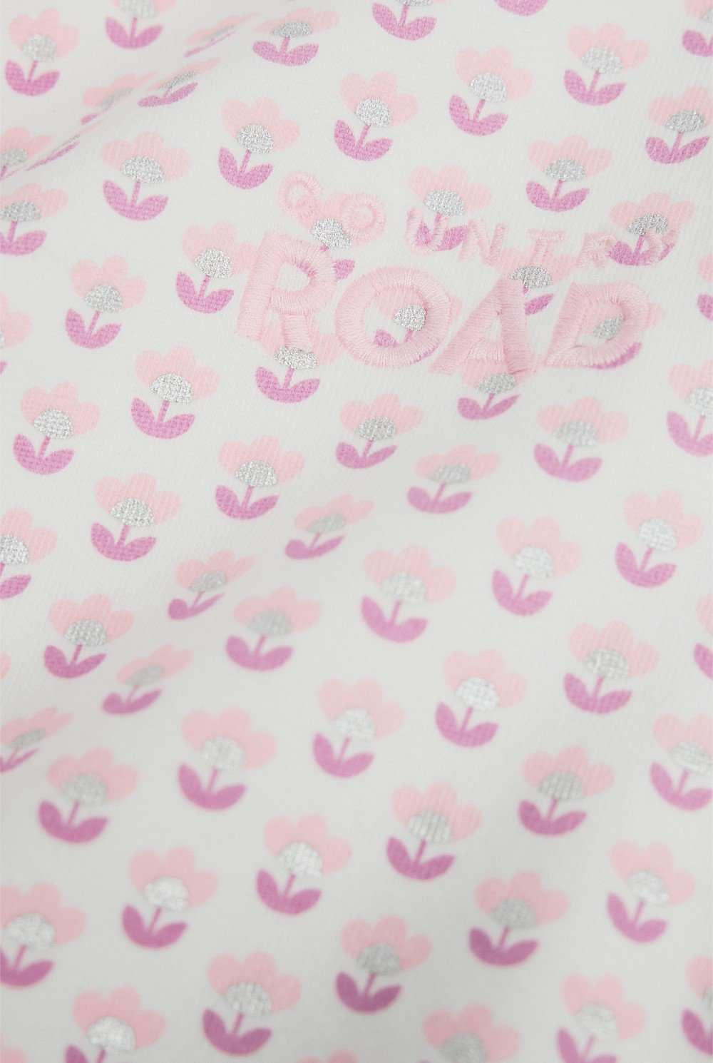 Pink Geo Floral Organically Grown Cotton Blend Logo Zip Jumpsuit ...