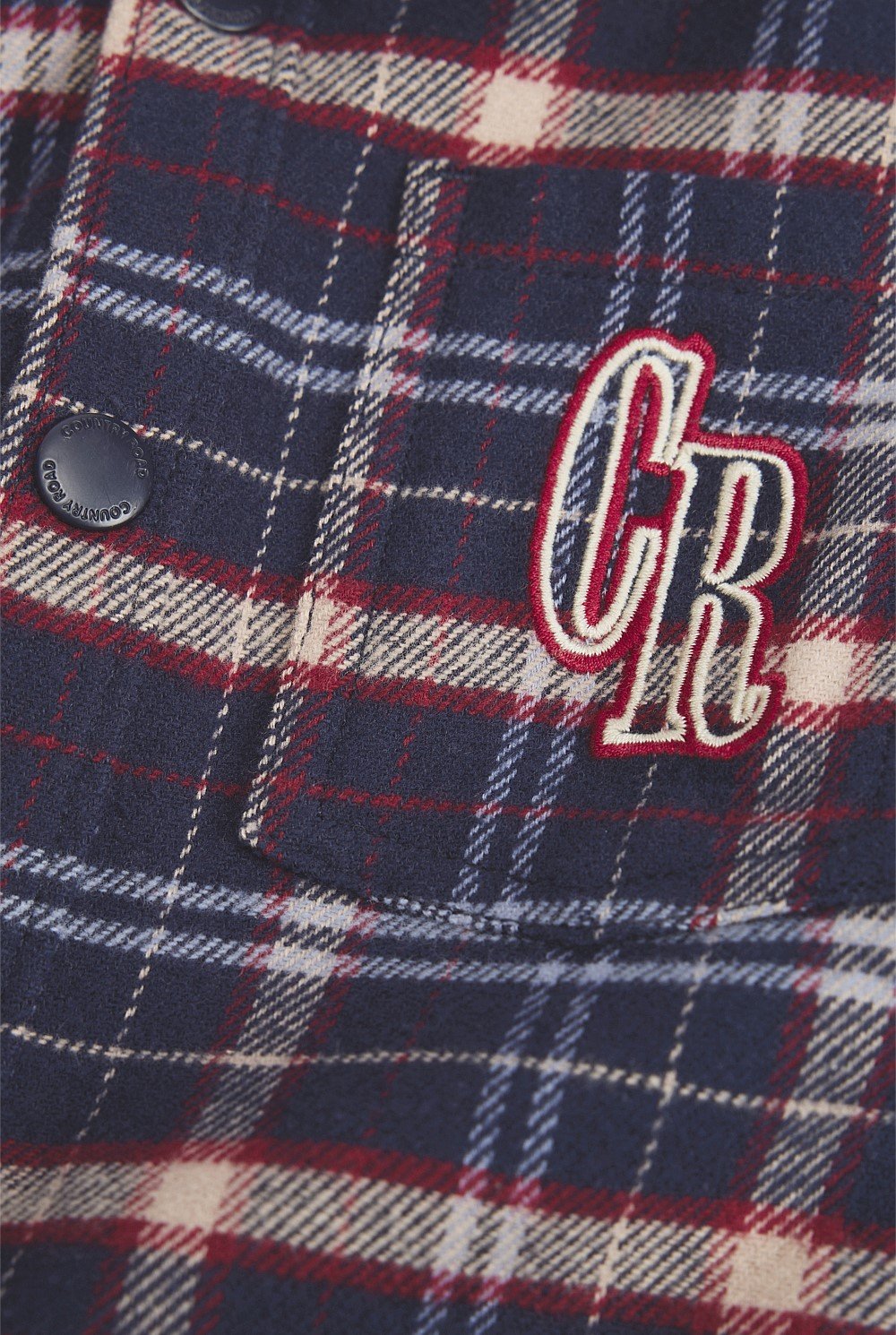 Navy Organically Grown Cotton Hooded Check Shirt - Shirts | Country Road