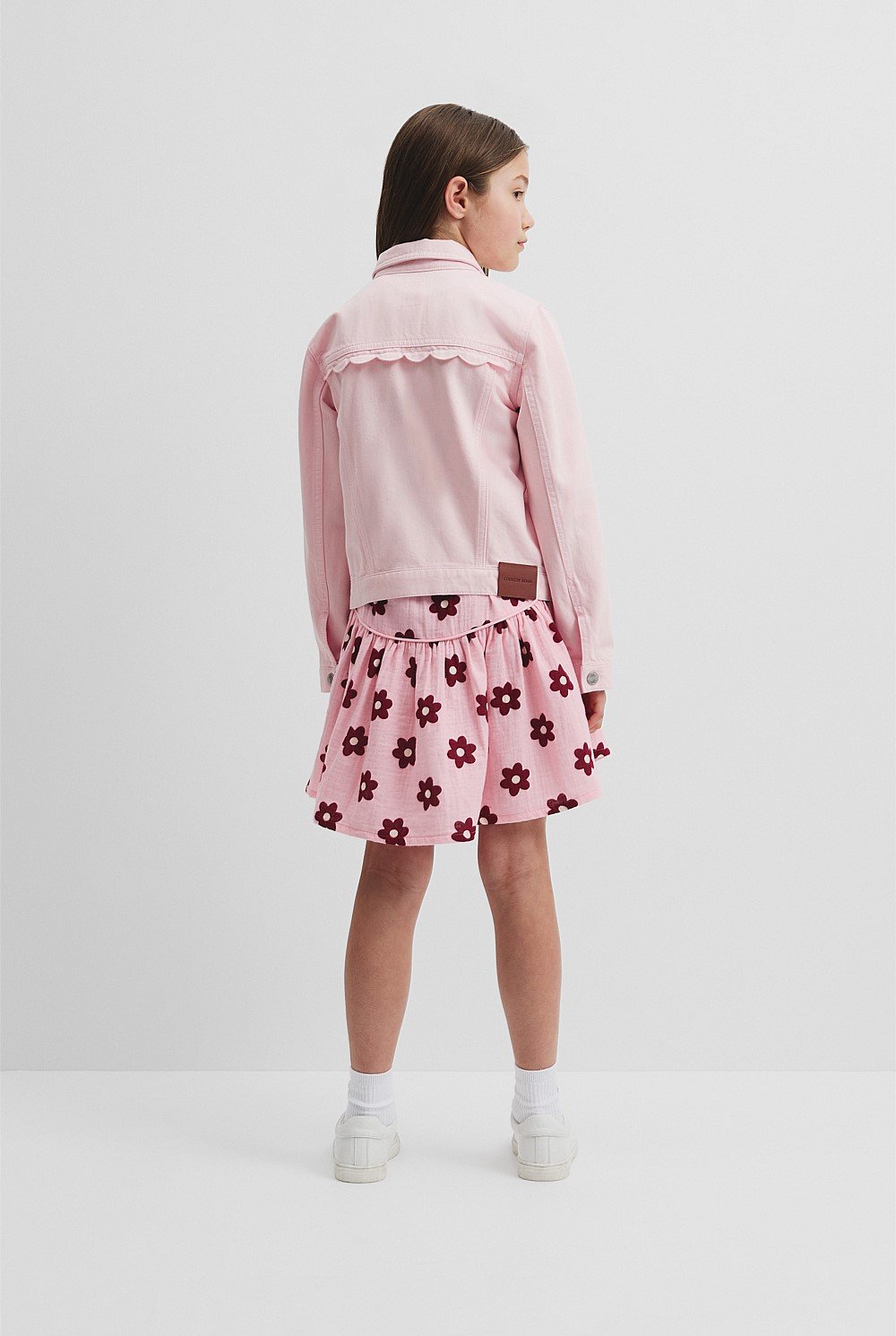 Mineral Pink Scallop Denim Jacket - Jackets & Coats | Country Road