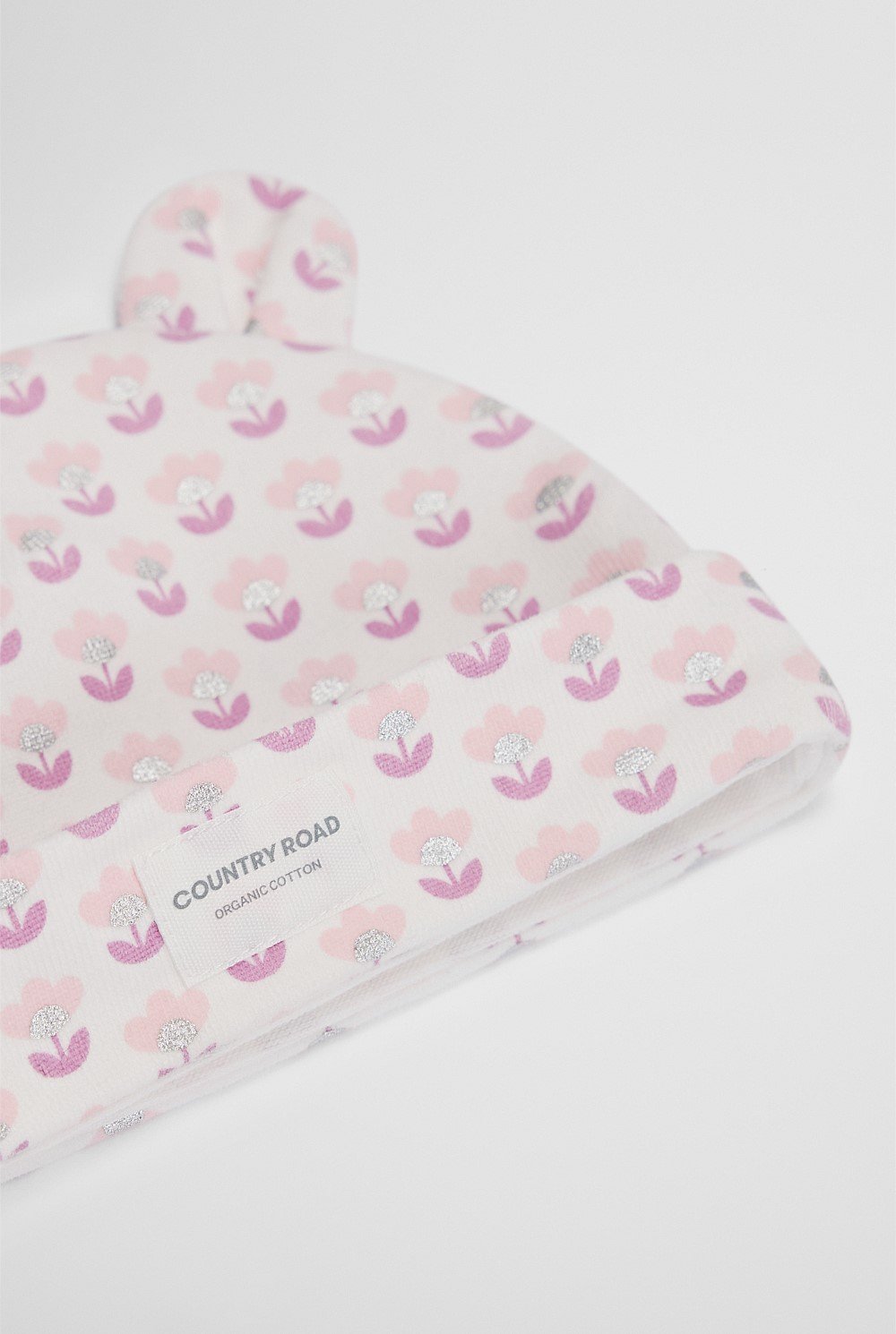 Pink Geo Floral Organically Grown Cotton Newborn Beanie - Accessories ...