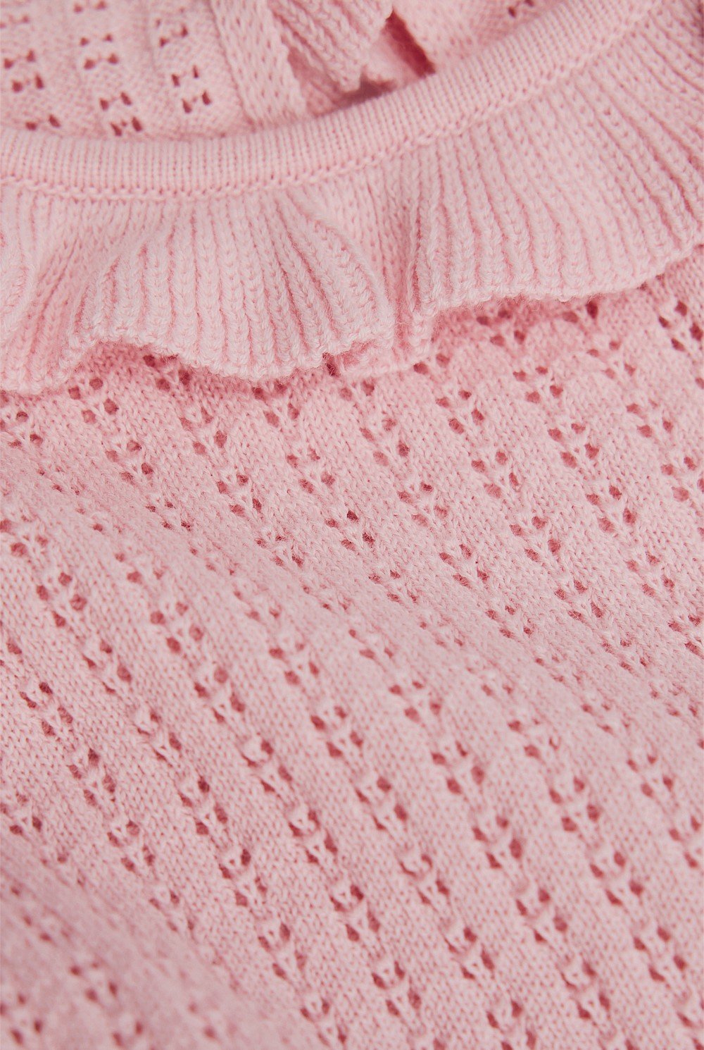 Playful Pink Frill Neck Knit Top - Knitwear | Country Road