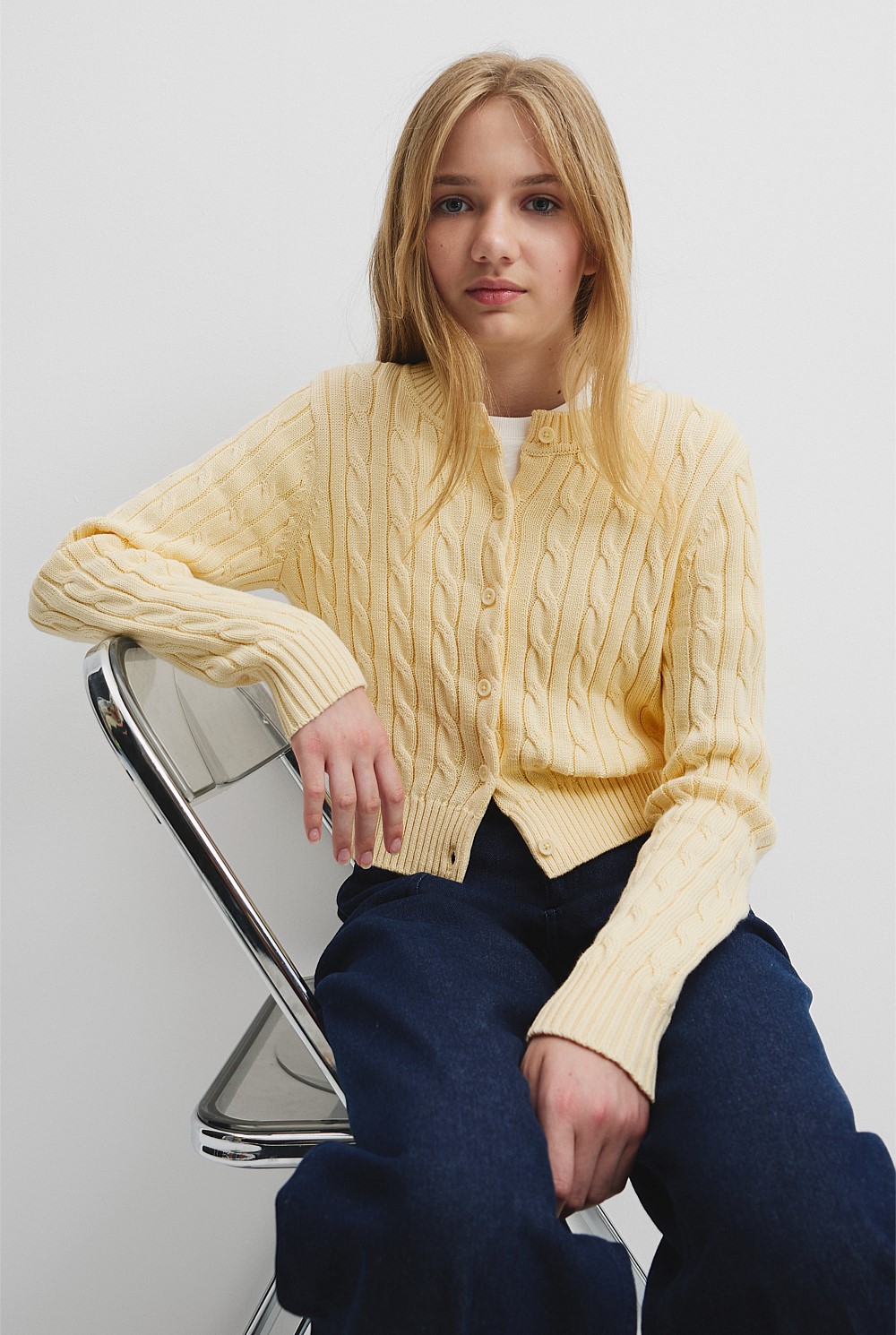 Teen Cable Knit Cardigan - Knitwear | Country Road
