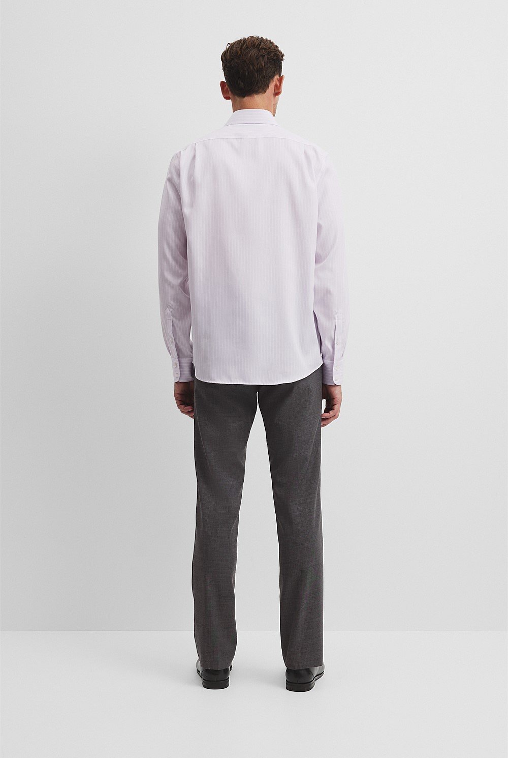 Soft Lilac Regular Fit Pinstripe Travel Shirt - Work | Country Road
