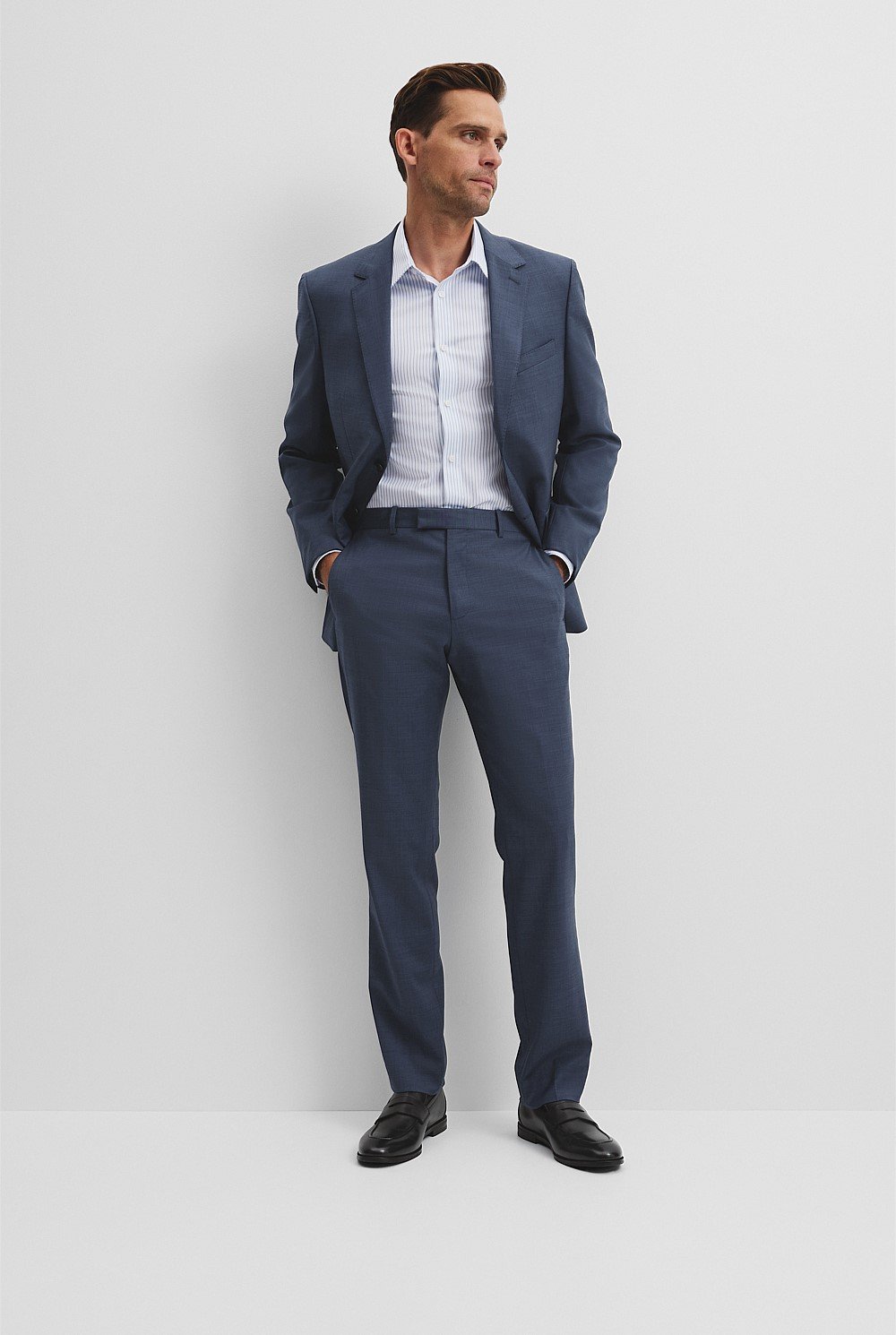 Navy Regular Wool Blend Pant - Work | Country Road