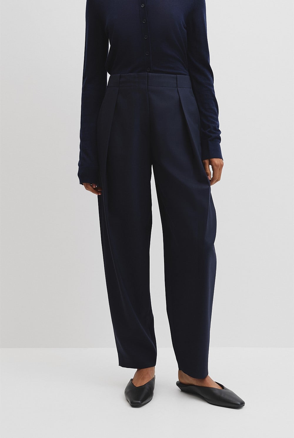 Navy Tailored Barrel Pant - Work | Country Road