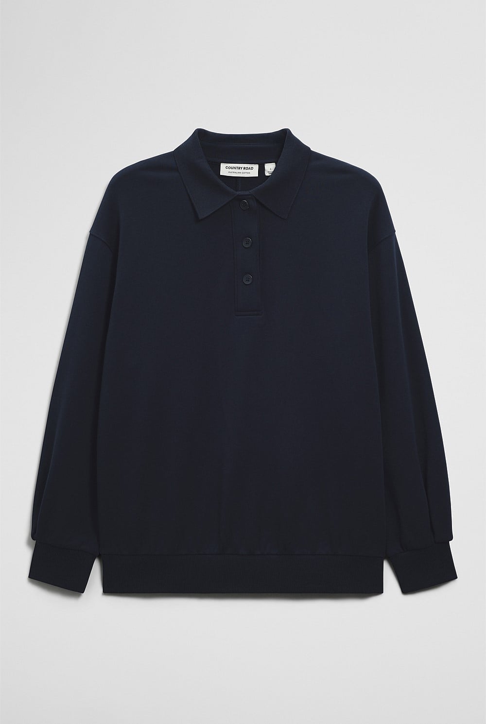Navy Australian Cotton Polo Sweat - Sweats | Country Road