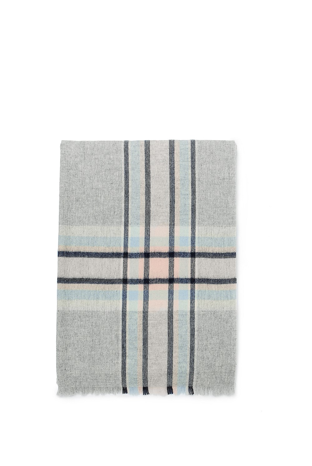 Light Grey Marle Multi Check Scarf - Accessories | Country Road