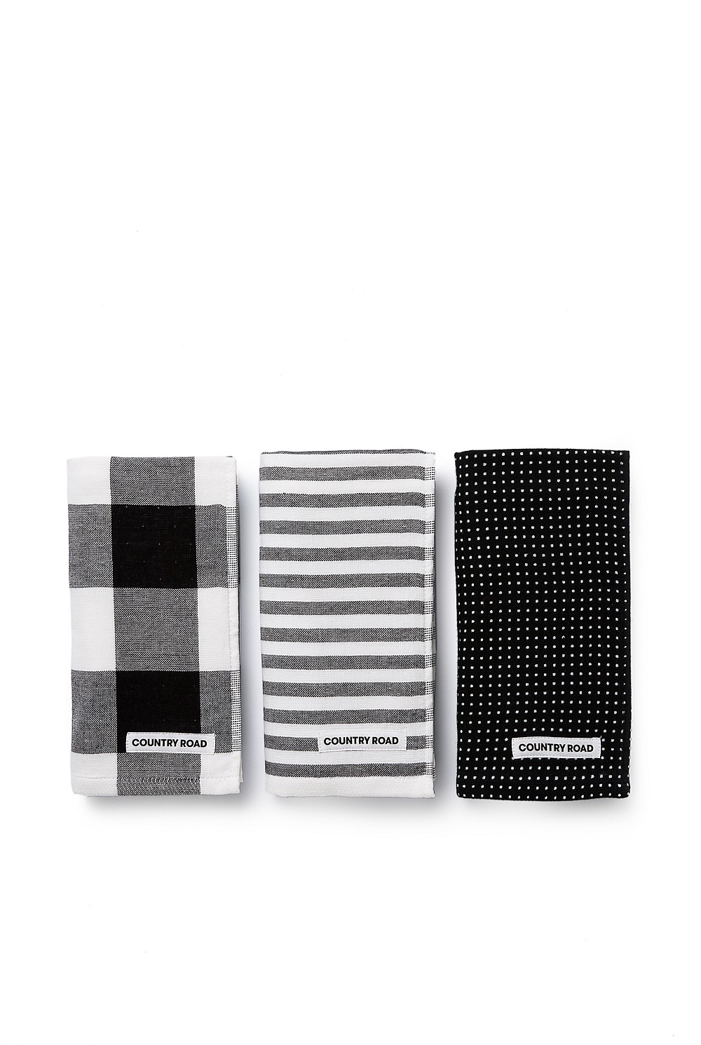 Black Tonkin Tea Towel Pack of 3 - Tea Towels | Country Road
